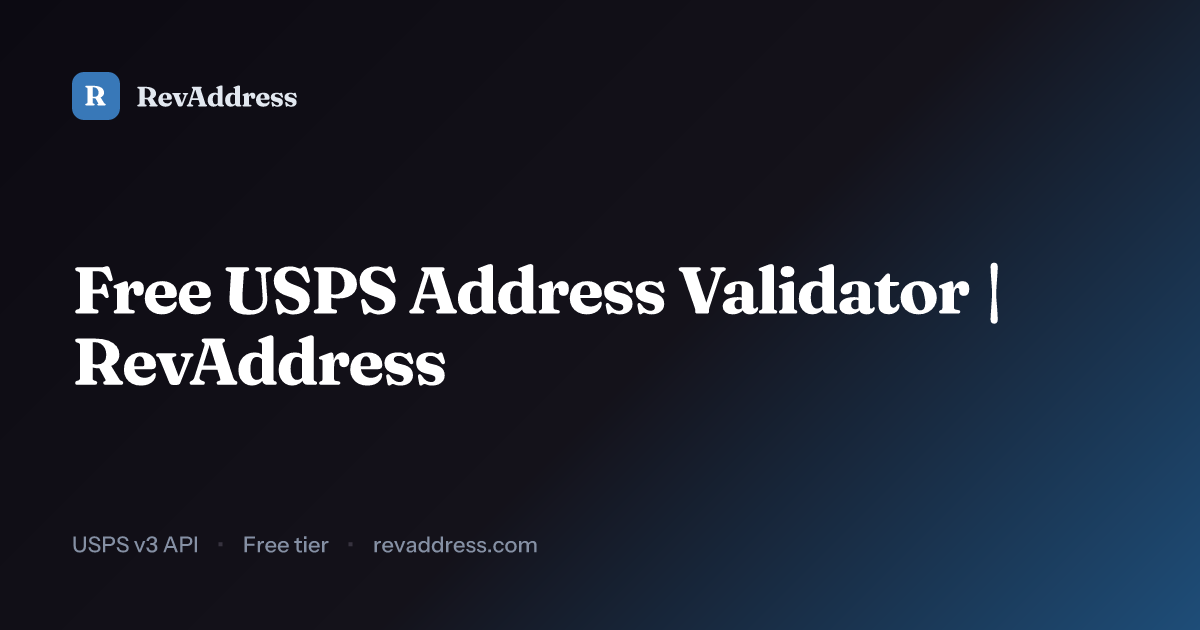 Free USPS Address Validator | RevAddress